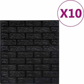 3D tapeta cihly samolepící 10 ks černá 150724