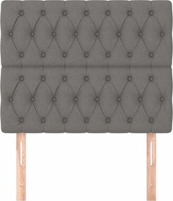 Čelo postele tmavě šedé 90x7x118/128 cm látkové 3116651