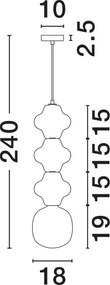 Bílé/krémové keramické závěsné svítidlo se skleněným stínidlem ø 18 cm Clio – Nova Luce