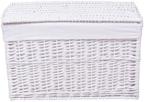 ViaDomo Via Domo - Proutěný koš na prádlo Scarabeo, 1-komorový - bílá - 76x46x46 cm