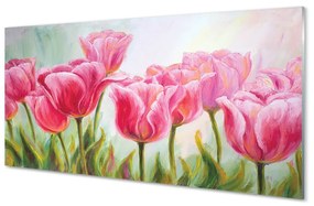 akrylový obraz tulipány obrázek 125x50 cm