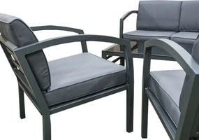 Doppler BELLARIA LOUNGE zahradní sedací souprava 2+1+1 černá/šedá