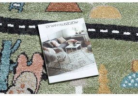 Dywany Luszczow Dětský kusový koberec FUN Route, ulice, zvířata zelená Rozměr koberce: 80 x 150 cm