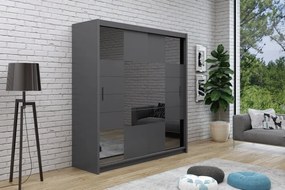 Casarredo - Komfort nábytek Šatní skříň FRANKLIN 2 203 grafit/grafit