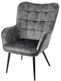 Designové křeslo Sweden šedý samet