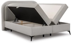 Světle šedá boxspring postel s úložným prostorem 160x200 cm Ornes – Ropez
