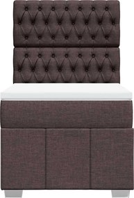 Box spring postel s matrací tmavě hnědá 90x200 cm textil 3293861