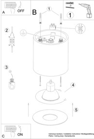 Stropní svítidlo Mika, 1x bílé kovové stínítko