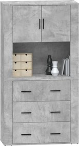 Skříň highboard betonově šedá kompozitní dřevo 3185387