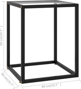 vidaXL Konferenční stolek s m sklem 40 x 40 x 50 cm [322907] Barva: Černá