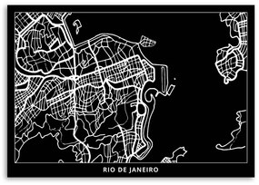Obraz na plátně Mapa města Rio de Janeiro - 90x60 cm