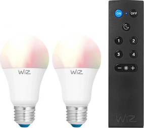 SADA 2x LED RGBW Stmívatelná žárovka A60 E27/9W/230V 2200-6500K Wi-Fi + DO - WiZ