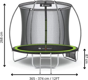 Trampolína SPRINGOS PRO 366 cm s vnitřní ochrannou sítí + žebřík