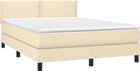 Box spring postel s matrací a LED krémová 140x200 cm textil 3133082