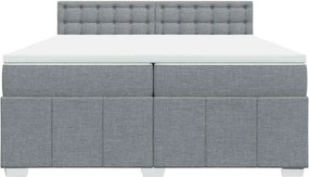 Box spring postel s matrací světle šedá 200 x 200 cm textil 3289489