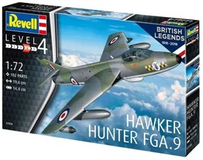 Revell ModelKit letadlo, 100 Years RAF Hawker Hunter FGA.9 (1:72)