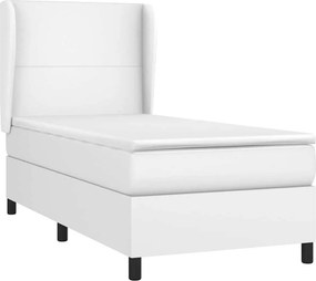 Box spring postel s matrací bílá 80 x 200 cm umělá kůže 3128878