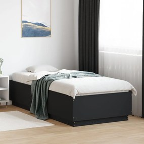 Rám postele s LED osvětlením černý 100x200 cm kompozitní dřevo 3209626