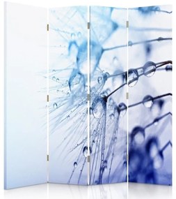 Ozdobný paraván Modré dmychadlo - 145x170 cm, čtyřdílný, obustranný paraván 360°