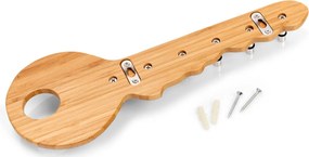 Věšák na klíče KEY, 6 háčku, bambusový, ZELLER