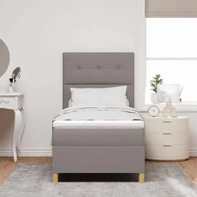 Postel s boxspringem s čelo Taupe 80 x 200 cm textil 3339578