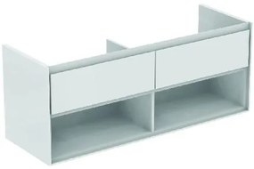 Ideal Standard Connect Air - Skříňka pod dvojumyvadlo, 1300x440x517 mm, lesklá bílá/světlá šedá mat E0831KN