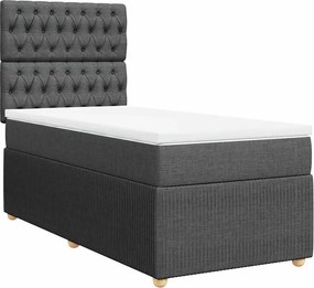 Box spring postel s matrací tmavě šedá 80 x 200 cm textil 3294191