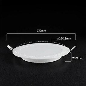 LED Solution Bílý vestavný LED panel kulatý 220mm 18W CCT Economy+ 78646