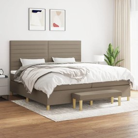 Box spring postel s matrací taupe 200x200 cm textil 3137265