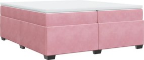 Box spring postel s matrací růžová 200x200 cm samet 3285310