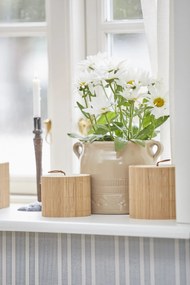 IB LAURSEN Úložný box Round Bamboo Větší, přírodní barva, dřevo