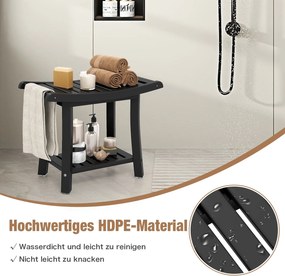 Costway Sprchová lavice Vodotěsná sprchová stolička se – 60,5 × 34 × 48 cm