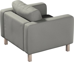 Potah na křeslo IKEA Karlstad, krátký barva šedá látka pletený vzor