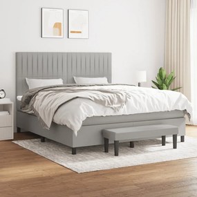 Box spring postel s matrací světle šedá 180 x 200 cm textil,  3136773