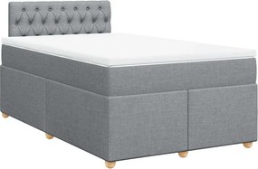 Box spring postel s matrací světle šedá 120x190 cm textil 3286626