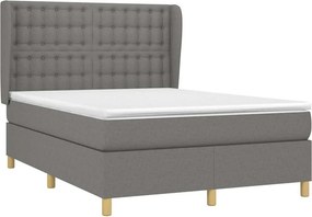 Box spring postel s matrací tmavě šedý 140 x 190 cm textil 3128838