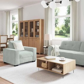 Set pohovek 3 ks Světle šedá samet 3324639