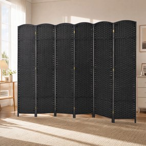 HOMCOM Skládací rozdělovací stěna 6-panelová 240x170 cm - Záclona pro soukromí do obývacího pokoje, ložnice, kanceláře - černá