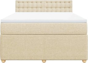 Box spring postel s matrací krémová 140x200 cm textil 3287498