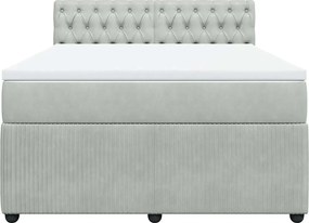 Box spring postel s matrací světle šedá 160x200 cm samet 3287788