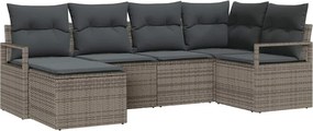 Set pohovek 6 ks Šedá polyratan 3355118