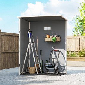 Zahradní kůlna Outsunny 1,14 m² - uzamykatelné dveře, ventilace a okno - rozměry 151D x 92Š x 193V cm - plast, šedá
