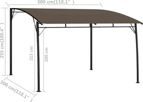 Slunečníkové markýzy 3 x 3 x 2,55 m Taupe 312254