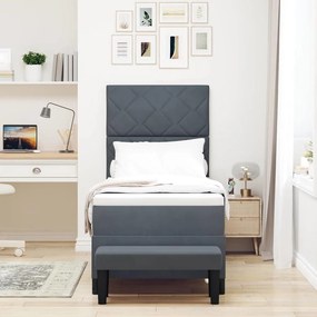 Postel s boxspringem s čelo Tmavě šedá 200 x 80 cm samet 3344541