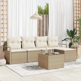 Set pohovek 6 ks Béžová polyratan 3346351