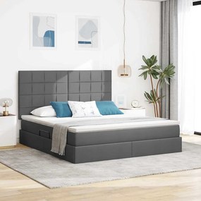 Postel s úložným prostorem a matrací Tmavě šedá 180 x 200 cm 3371797