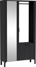 Předsíňová stěna MALUMI MM-11 | se zrcadlem | 105 cm | černá