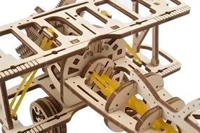 UGEARS 3D dřevěná mechanická skládačka Mini dvojplošník / od 8 let / O