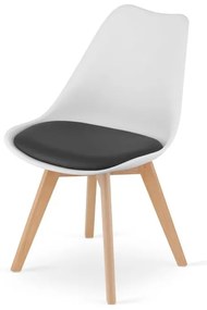 modernHOME Sada 4 židlí MARK bílá + černý podsedák model_3784_4-MARK-ATTY16