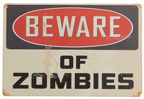 Plechová cedule - Pozor na zombie